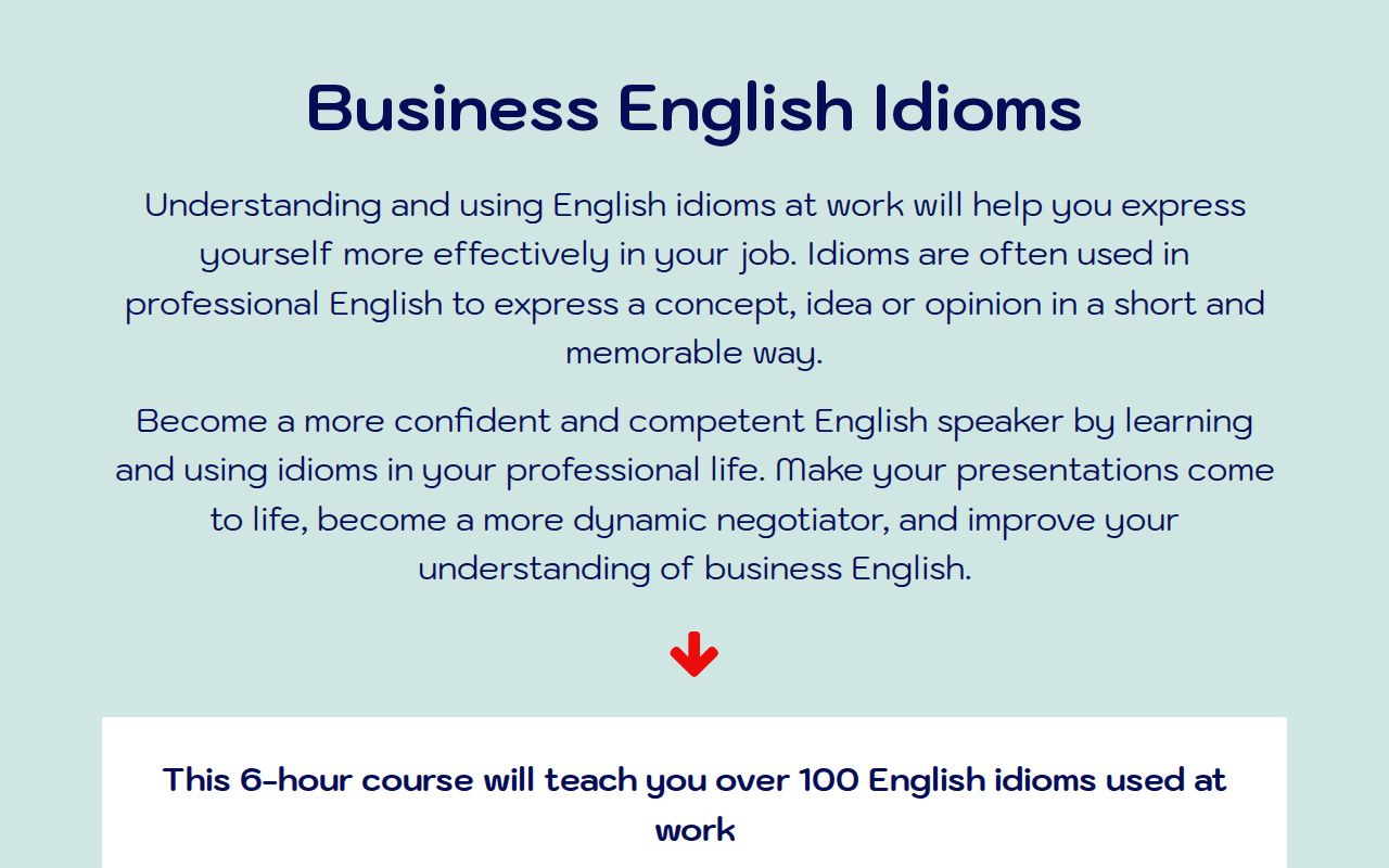 Business English Idioms